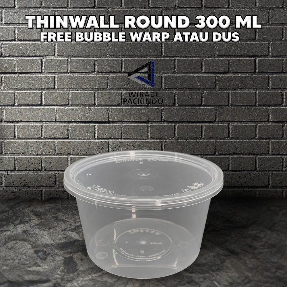 Jual Kotak Makan Plastik / Thinwall / Food Container - Bulat 300ml ...