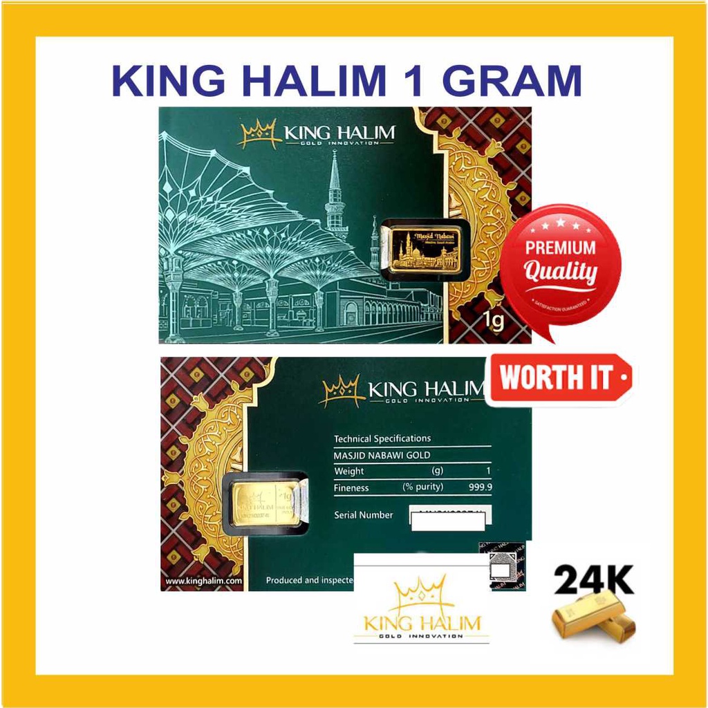 Jual LM Emas Logam Mulia King Halim 1 gram Certieye edisi Masjid Nabawi ...