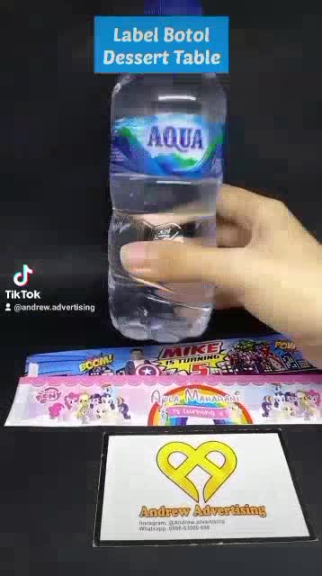 Jual Label Ultah Botol Aqua 330 ml Custom Dessert Table | Shopee Indonesia