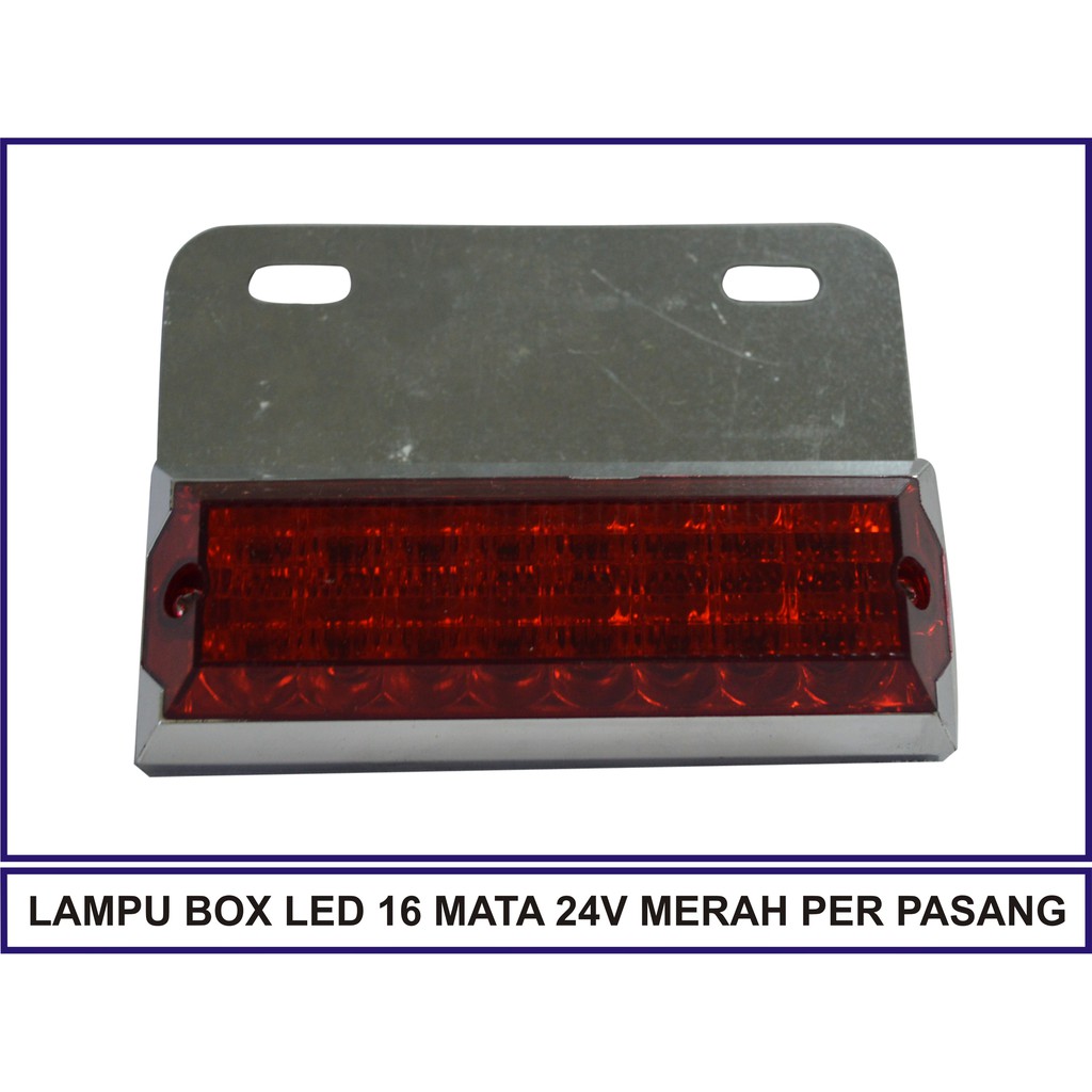 Jual LAMPU BOX LED 16 MATA (24 V) MERAH (PER PASANG) | Shopee Indonesia