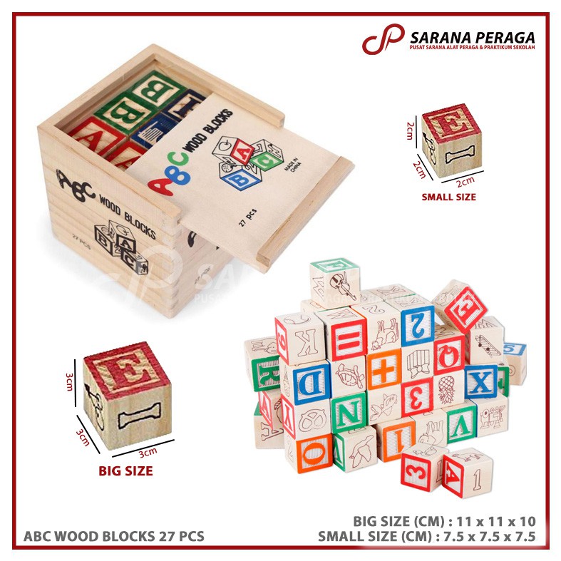 Jual SaranaPeraga - Balok Huruf dan Angka / Balok Alpabet / ABC Wood ...