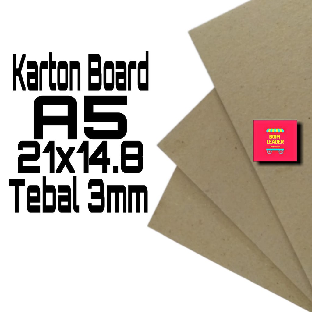 Jual Karton Board Tebal 3mm ukuran A5 21x14,8cm | Shopee Indonesia