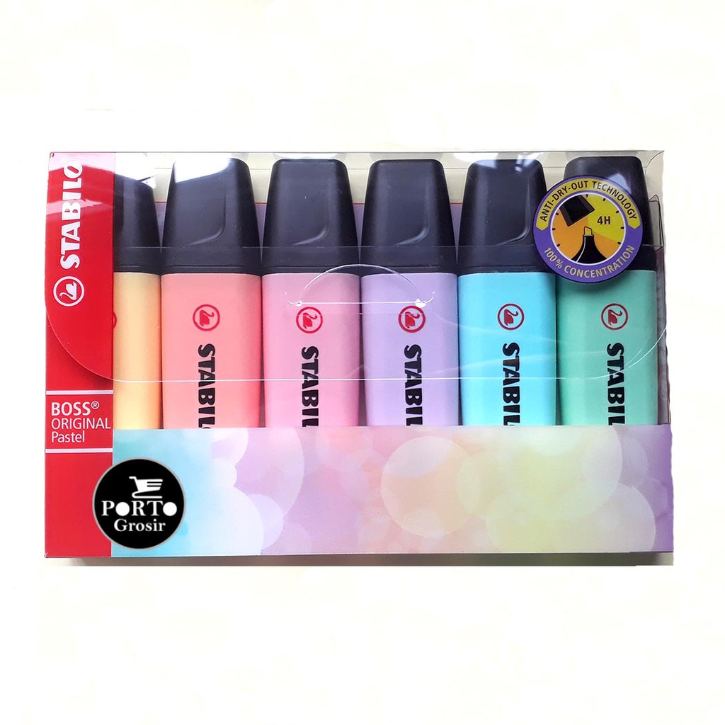 Jual Stabilo Boss Pastel Highlighter Set 6 With Case Textliner ...