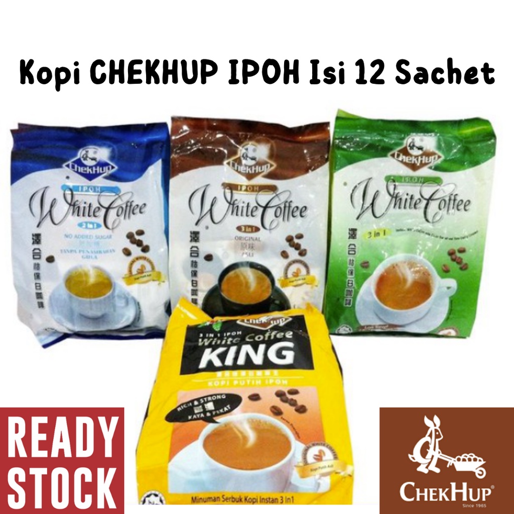 Jual Kopi Chekhup Ipoh White Coffee / Chek Hup 3in1 2in1 - King - Less Sweet Sugar - No Sugar ...