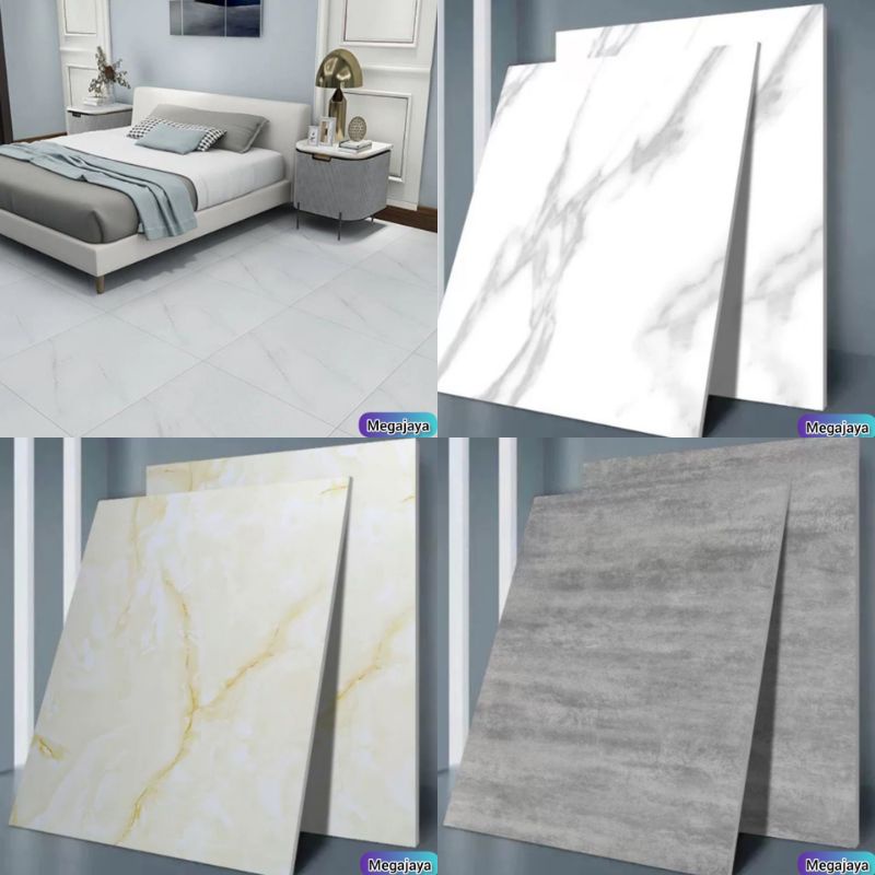 Jual Wallpaper dinding Sudah Ada Perekat L60CmxP60Cm Super Tebal Marmer ...