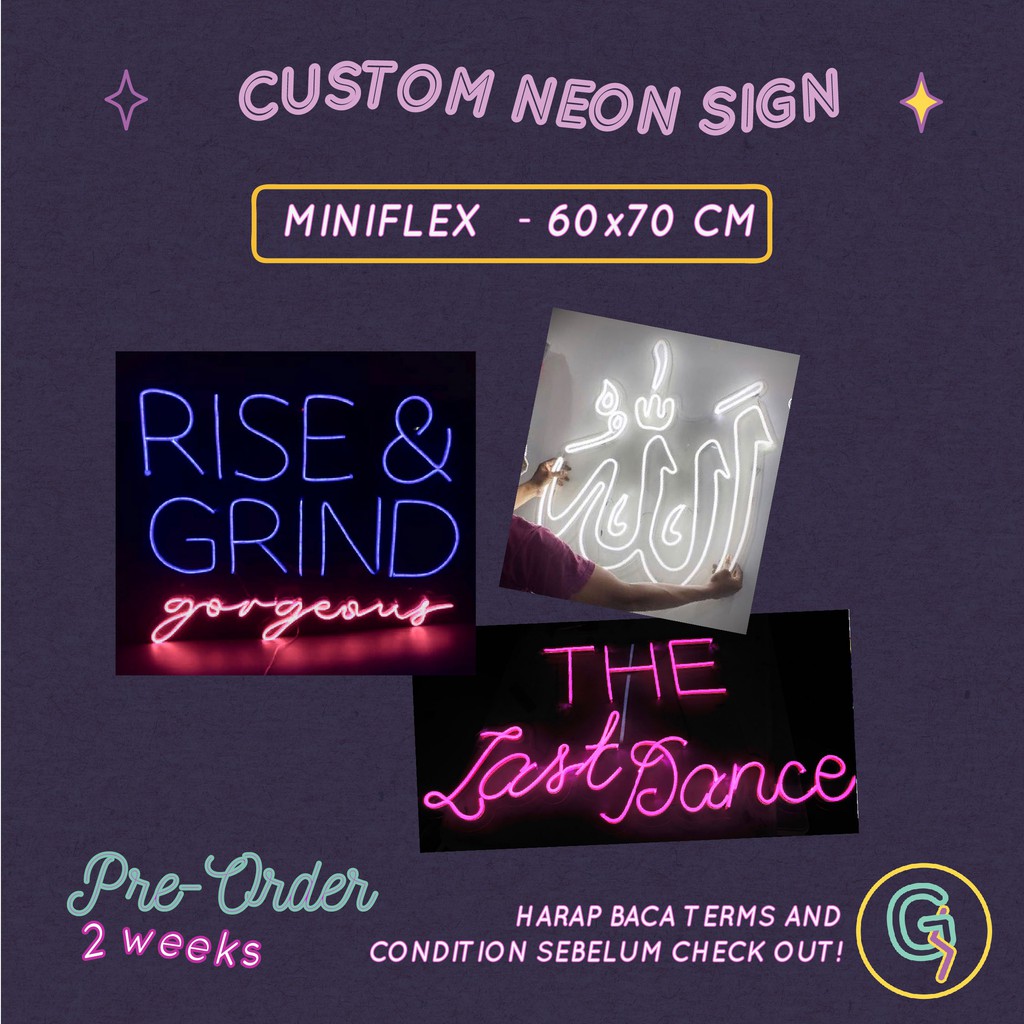 Jual Custom Neon Sign Mini Flex Ukuran 60x70 cm | Shopee Indonesia