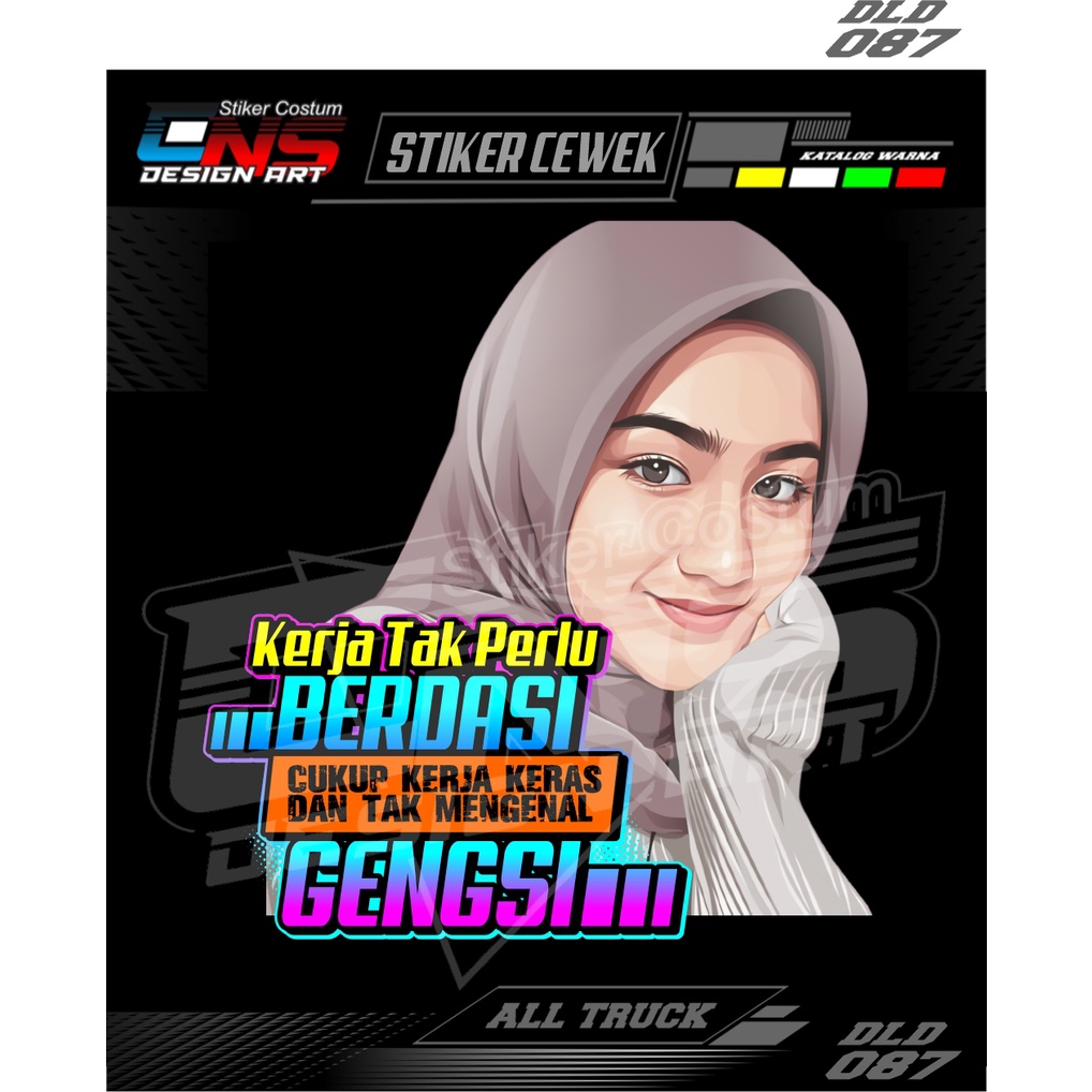 Jual Stiker Cewek Hijab Jumbo 1Meter Sticker decal mobil motor Sticker ...
