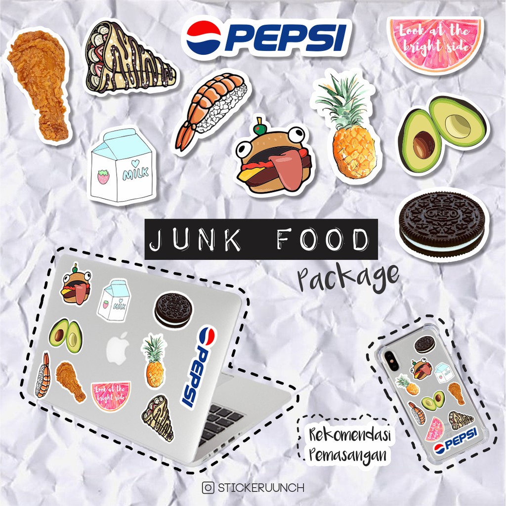 Jual STICER AESTHETIC CASE HANDPHONE LAPTOP TUMBLR BUJO JUNK FOOD ...