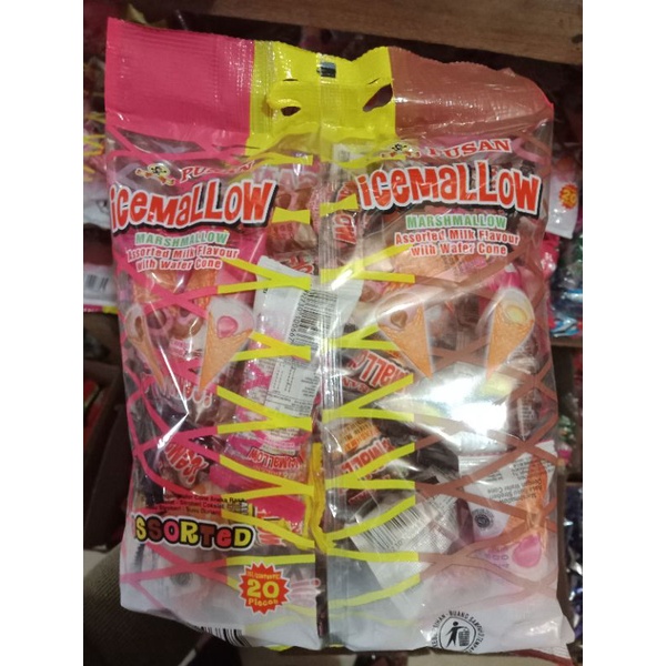 Jual Ice Mallow Assorted Wafer Berbentuk Ice Cream 20 Pcs | Shopee ...