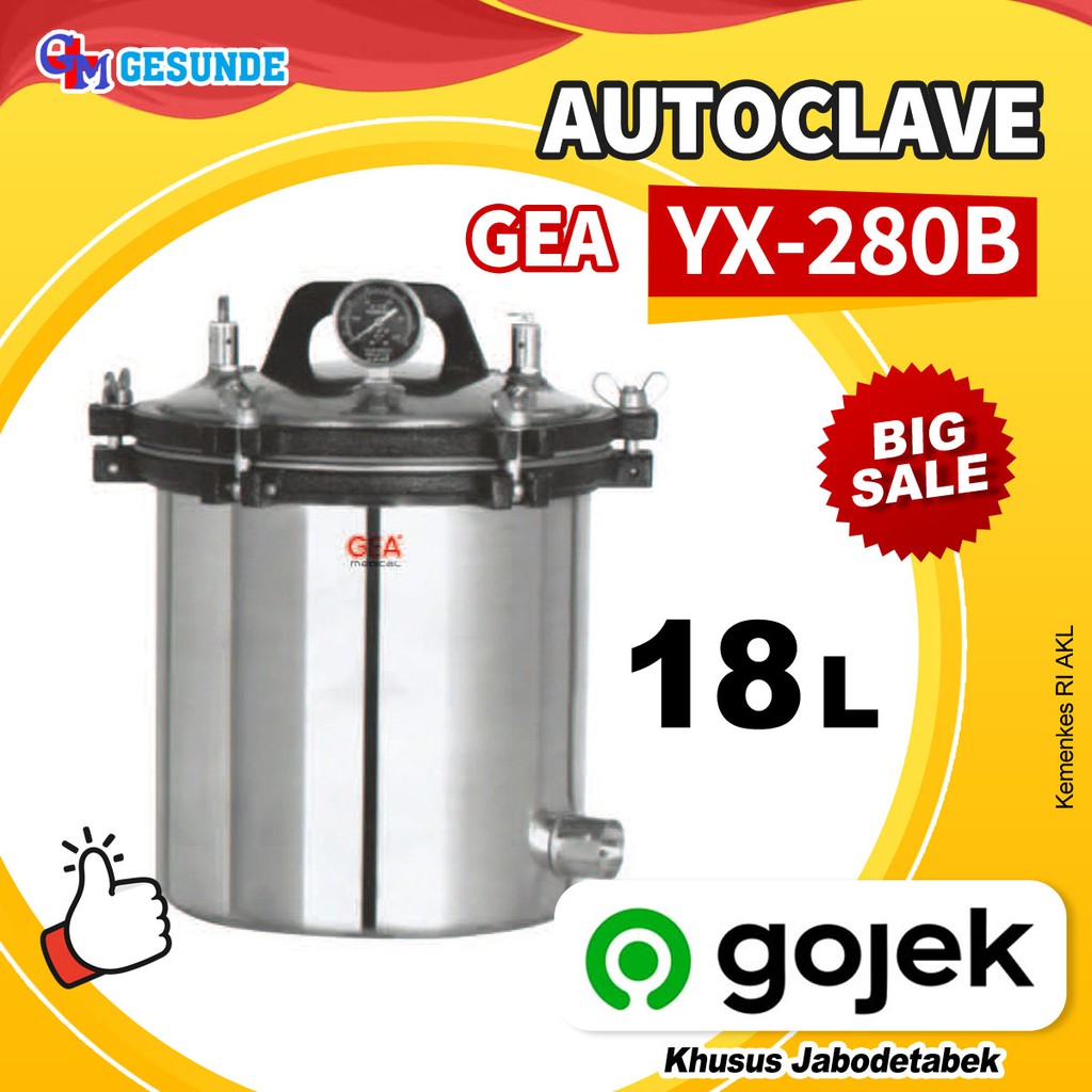 Jual Autoclave 18 Liter NON Timer YX-280B - Stainless Steel Steam ...