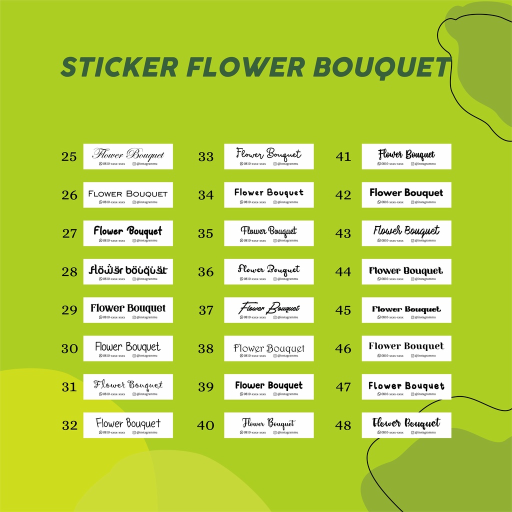 Jual STIKER BUKET BUNGA UKURAN 2x7 / STICKER BOUQUE/ STICKER FLOWER ...