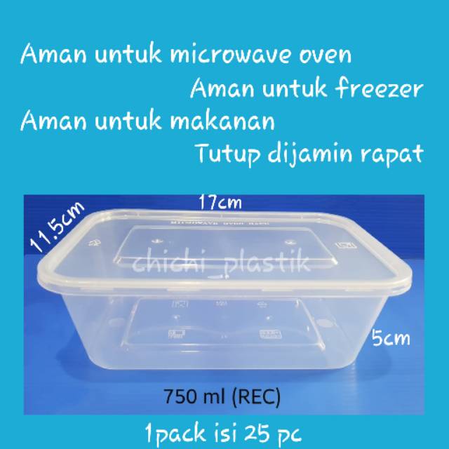 Jual Thinwall food container 750ml / Kotak Makan Bening / Mangkok ...