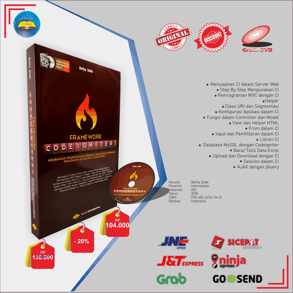 Jual Buku Framework Codeigniter 3 (membangun pemrograman berbasis web ...