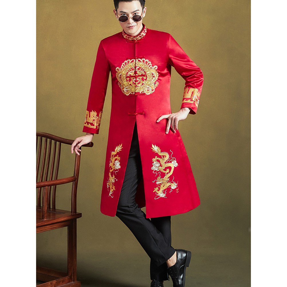 Jual MAN.C.030 PAKAIAN ADAT CHINA CHEONGSAM PRIA MODEL TERUSAN | Shopee ...