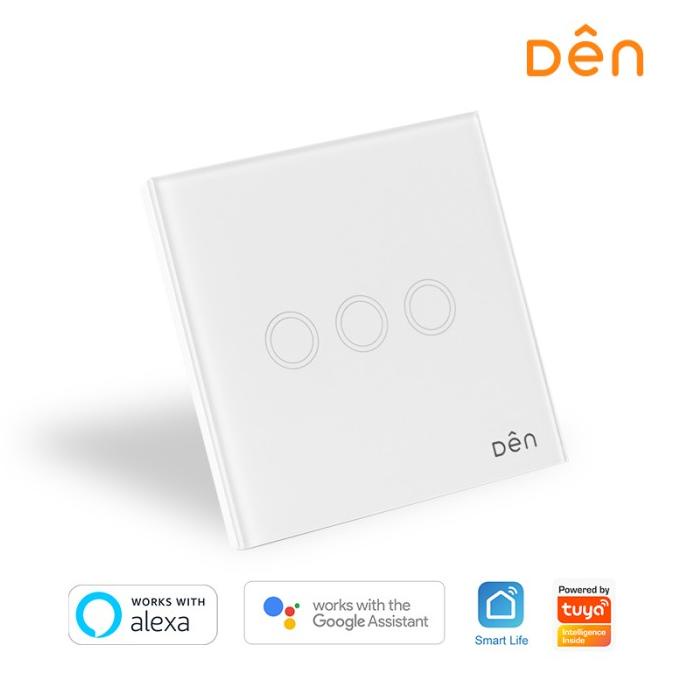 Jual DEN Smart Home WiFi Touch Wall Switch 3-gang (No Neutral) | Shopee ...