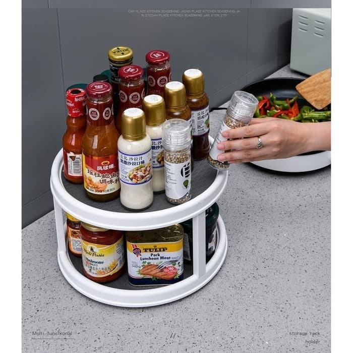 Jual Rak Dapur - Rak Bumbu 2 Susun Dapat Berputar 360 Derajat Rak Putar ...