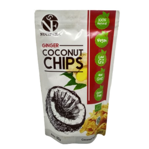 Jual Indococo - Nucifera Ginger Coconut Chips - 85 Gr | Shopee Indonesia