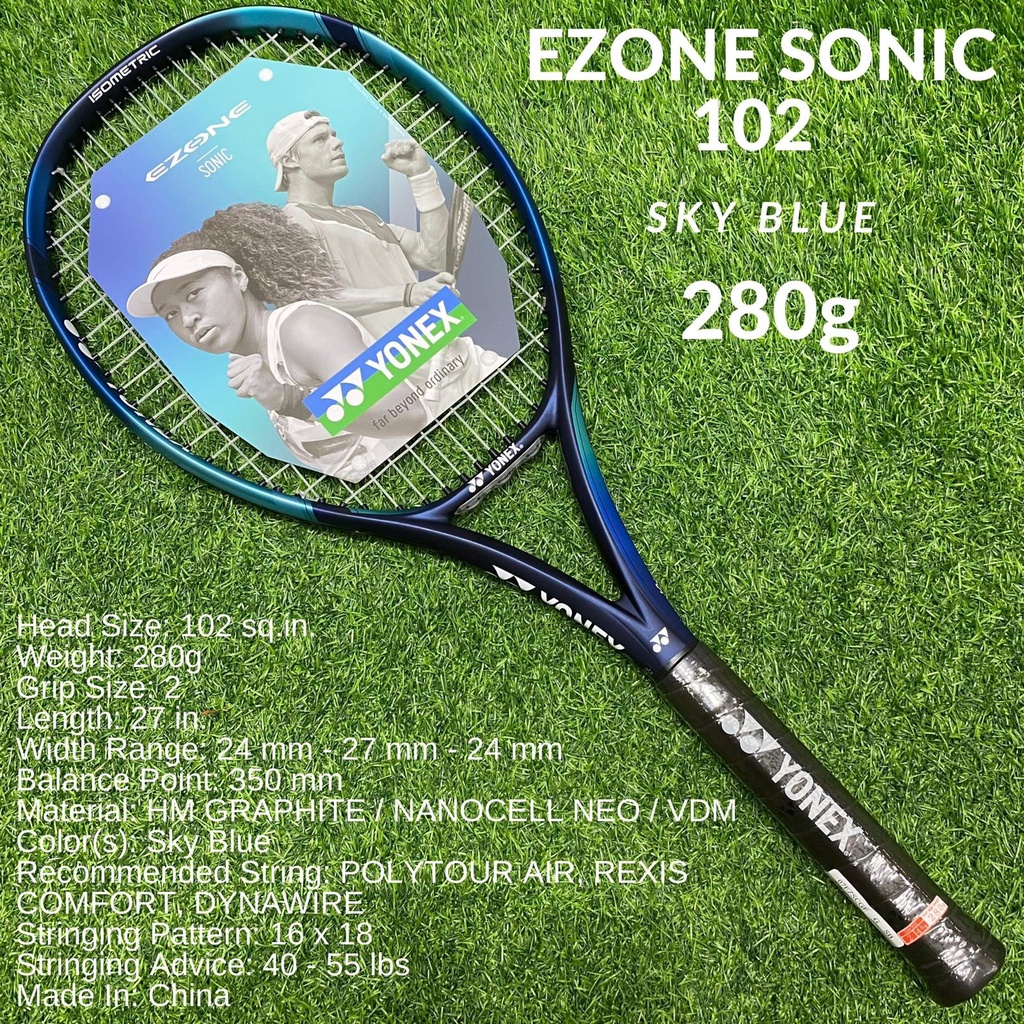 Jual Raket Tenis Yonex Ezone Sonic 102 280 Gr Sky Blue 2022 Original | Shopee Indonesia