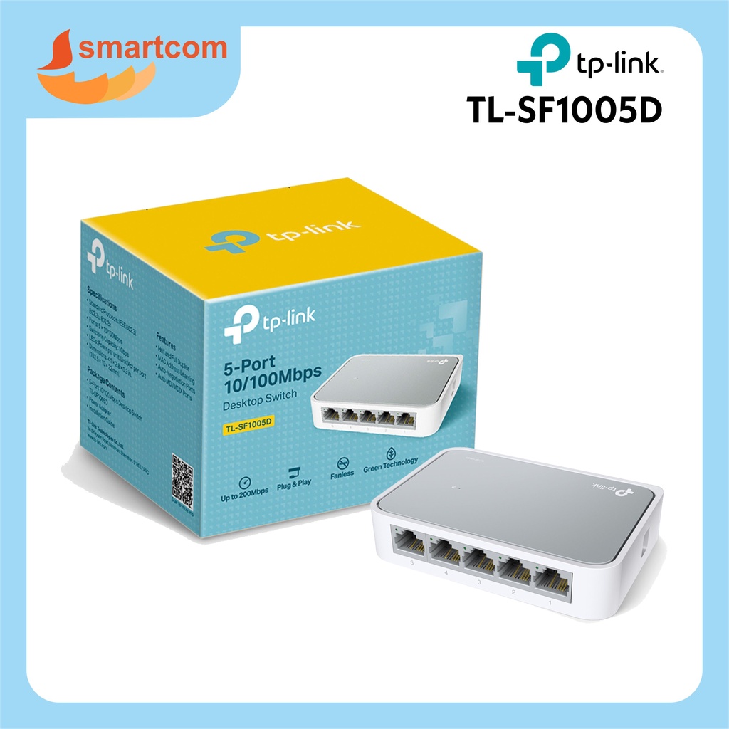 Jual TP LINK TL-SF1005D 5-PORT 10/100Mbps Desktop Switch HUB TPLINK 5PORT | Shopee Indonesia