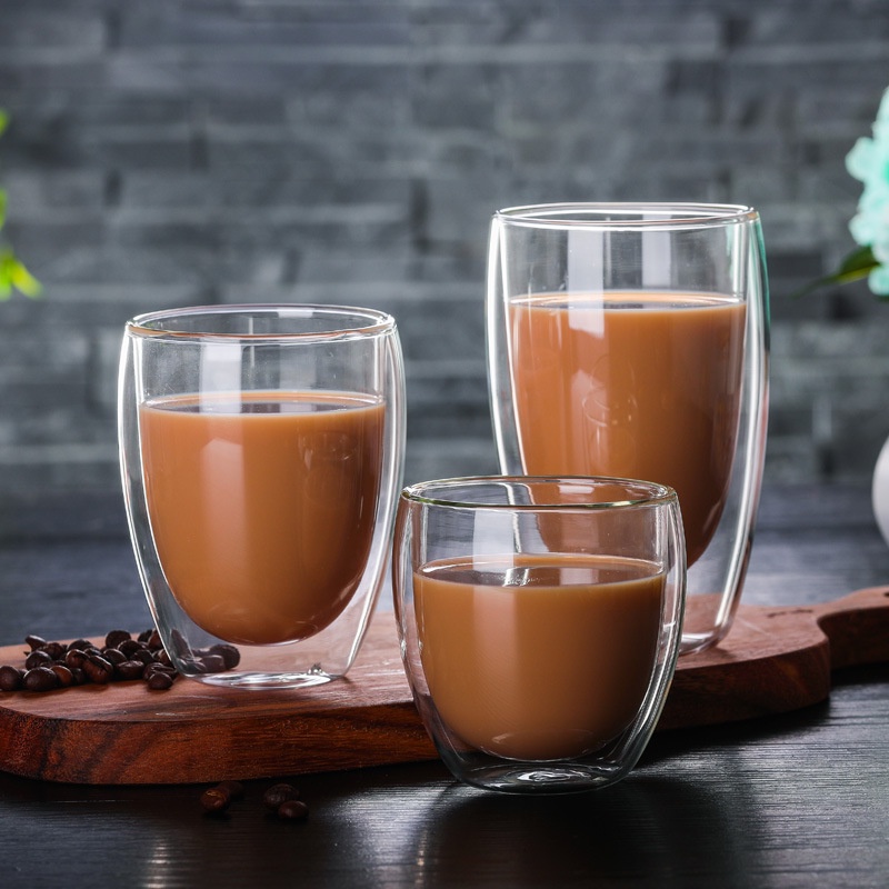 Jual Gelas Cangkir Kopi Anti Panas Double-Wall Round 250ml 433ml | Shopee Indonesia