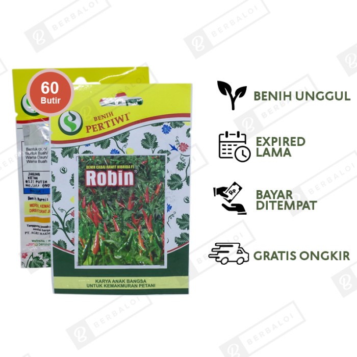 Jual COD Robin F1 Benih Cabai Cabe Rawit Hibrida Unggul 60 Butir | Shopee Indonesia