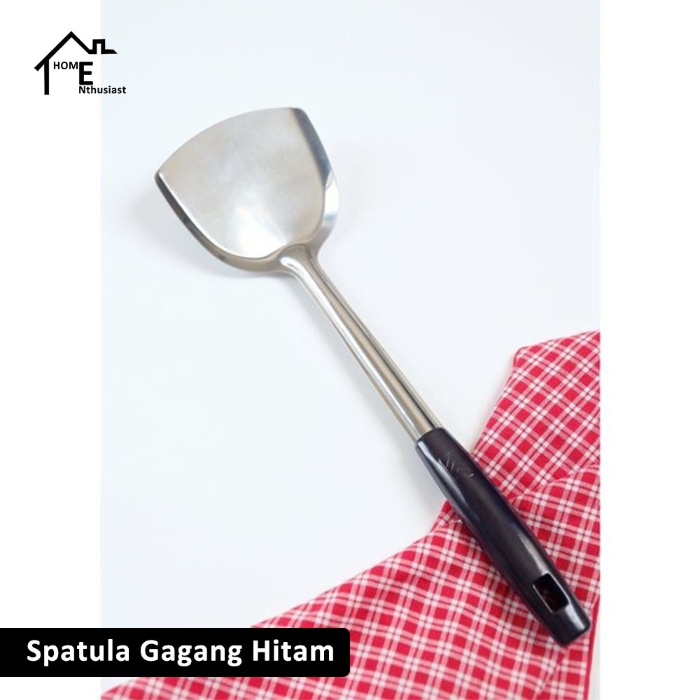 Jual Murah Spatula 30cm Stainless Steel Gagang Hitam - Alat Masak Sodet ...