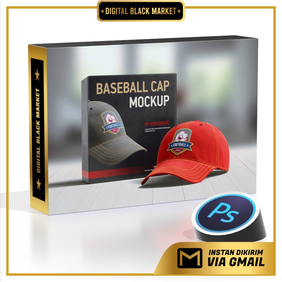 Jual ID2717 - Baseball Cap 3D Mockup | Mockup Topi Baseball dengan ...
