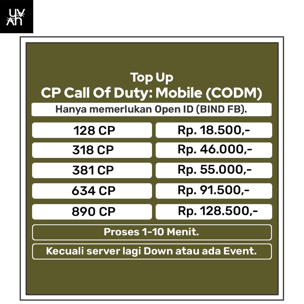 Jual Top Up CP CODM Termurah | Via Open ID | Proses Cepat 1-10 Menit ...