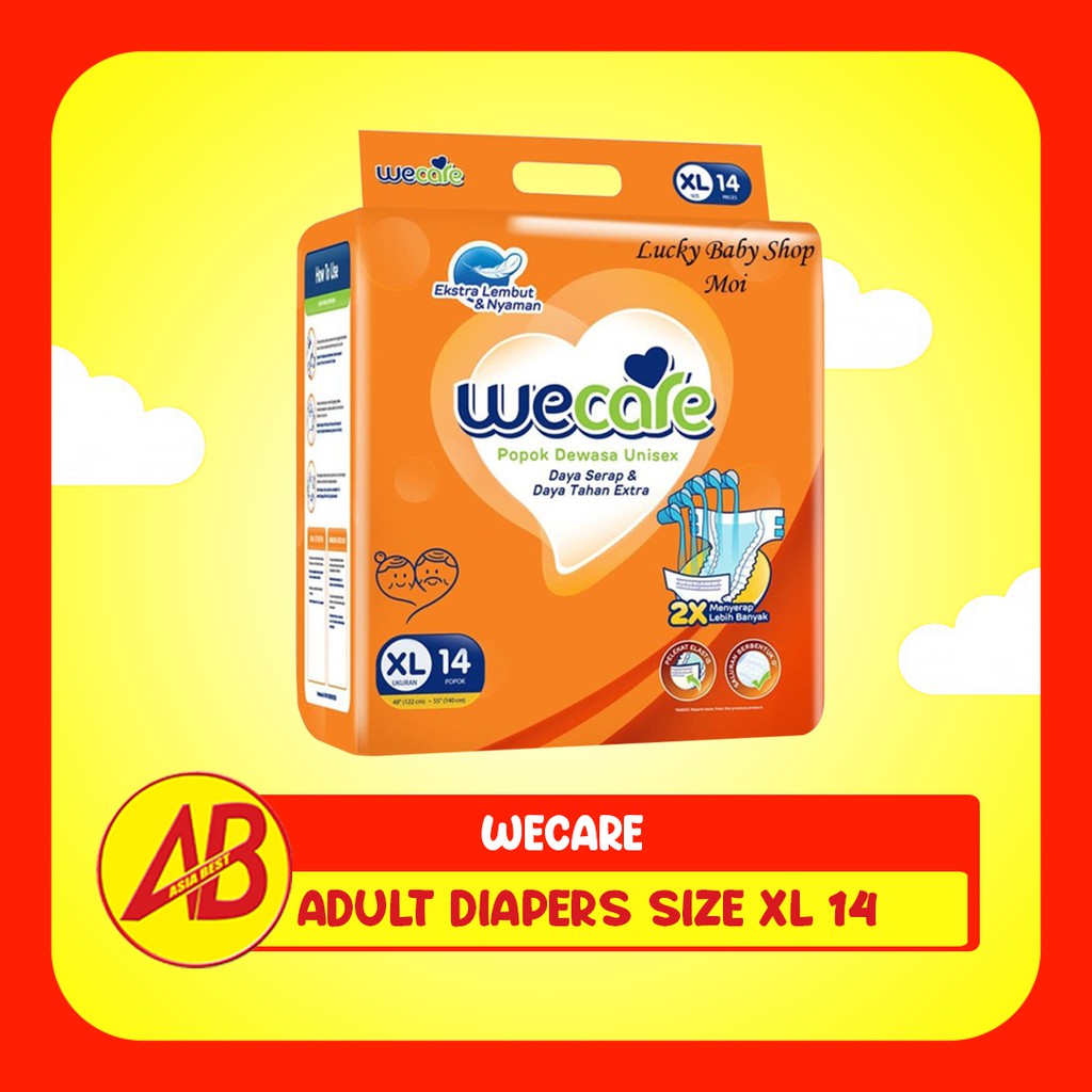 Jual Wecare Adult Diapers Size M10/L8/XL8/M20/L16/XL14 Popok Diaper Dewasa | Shopee Indonesia