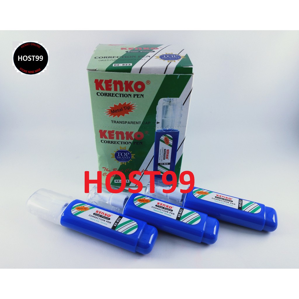 Jual TIPEX CAIR 823 BIRU TIP-X CORRECTION FLUID PEN BLUE KENKO | Shopee Indonesia