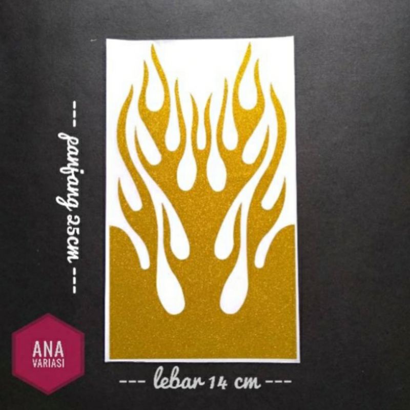 Jual Sticker stiker motor api cutting gliter nyala stiker motor api ...