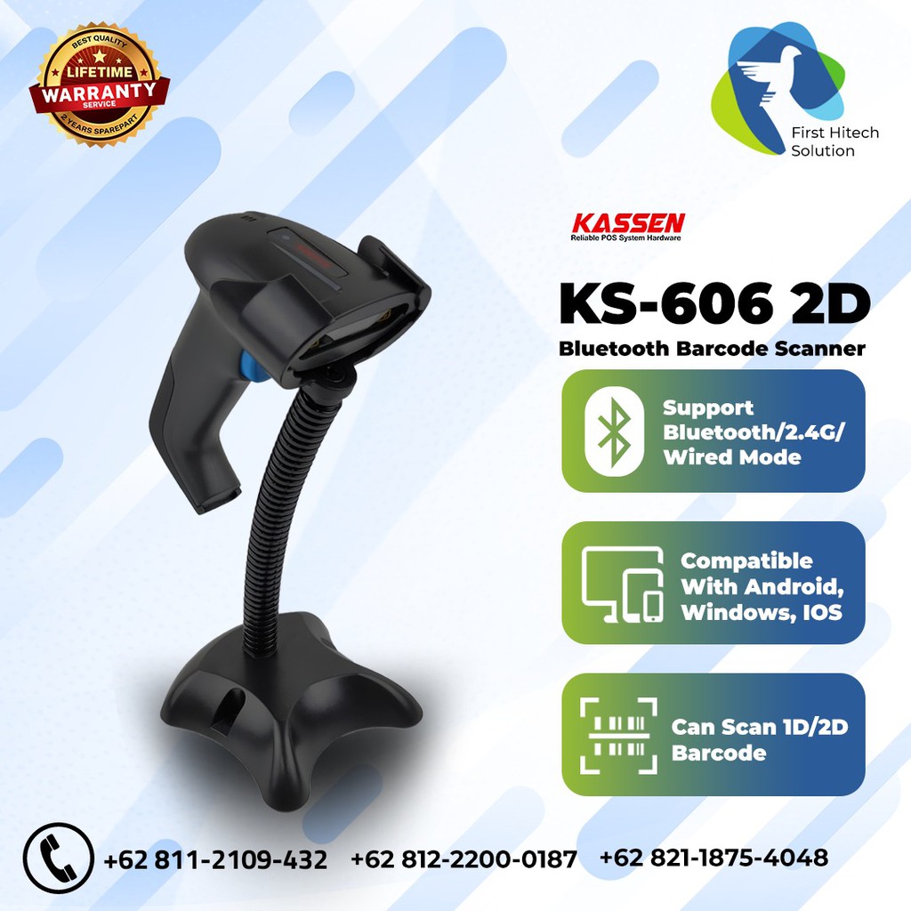 Jual BARCODE SCANNER - KASSEN KS-606 Wireless 2D Scan E-FAKTUR QR Code ...