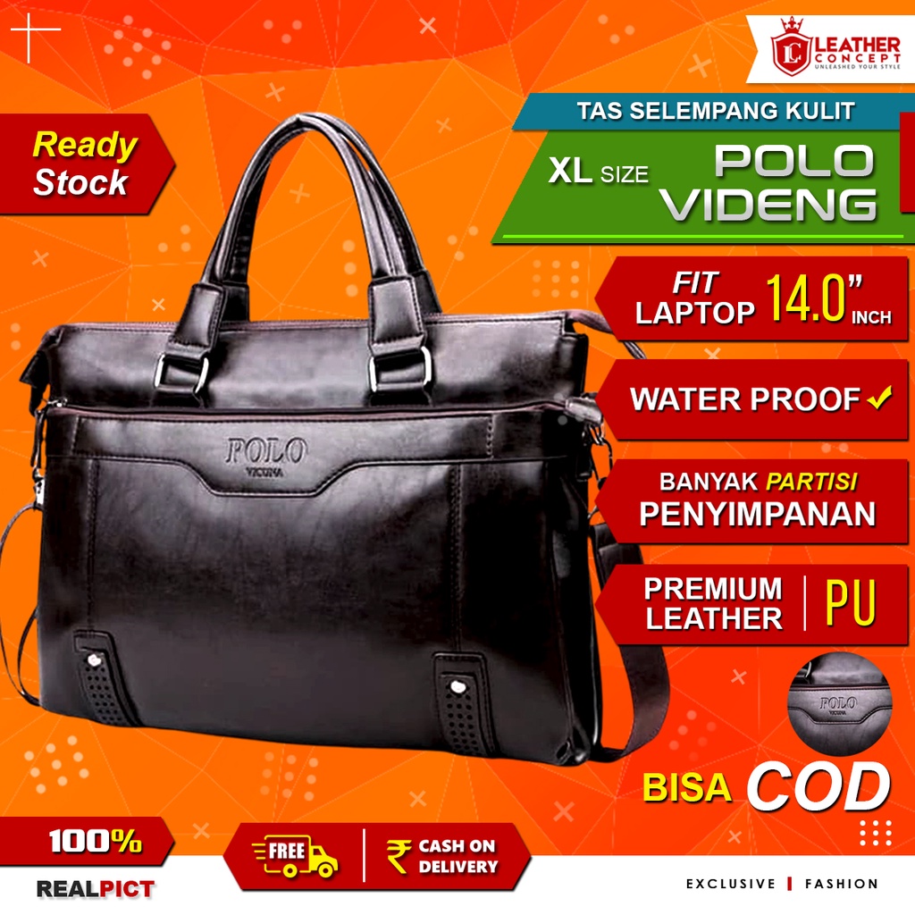 Jual Tas Kerja Pria -Tas Kantor Pria -Tas Selempang Kulit (POLO VIDENG ...