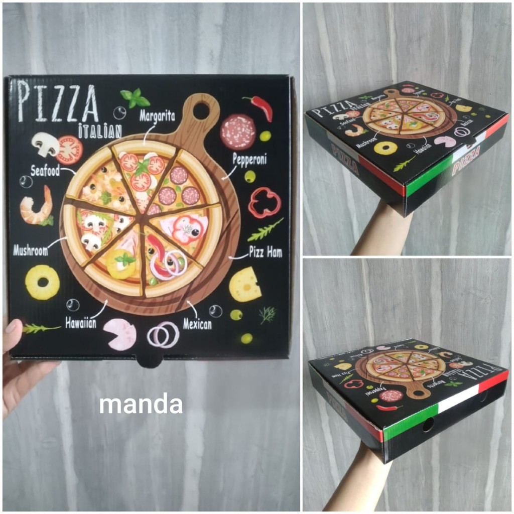 Jual Box pizza kardus kotak pizza dus pizza warna hitam | Shopee Indonesia