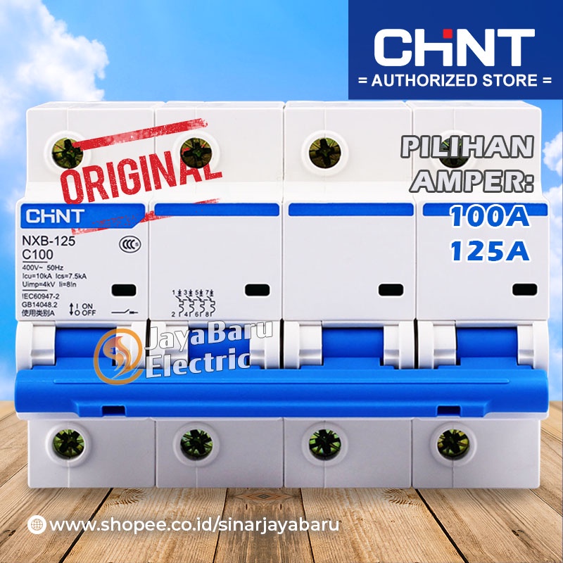 Jual MCB Chint NXB-125 NXB125 4P 100A 125A | Shopee Indonesia