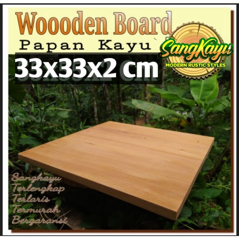 Jual Papan kayu 33x33x2 Cm Wooden board talenan | Shopee Indonesia