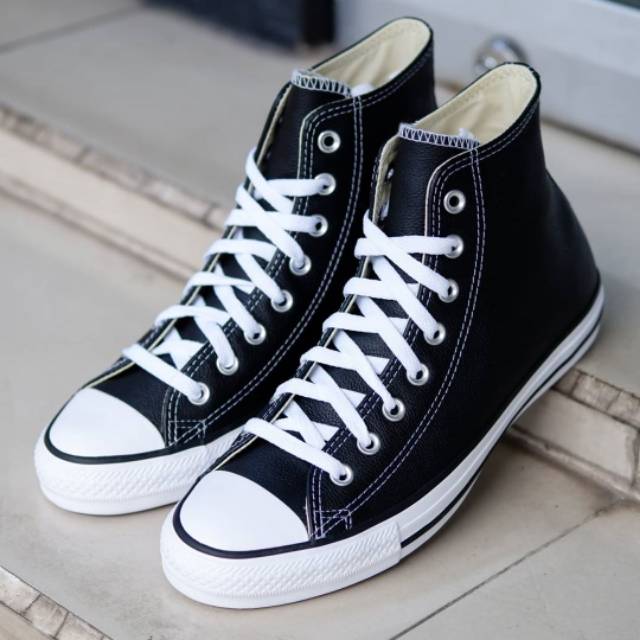 Jual SEPATU PRIA CONVERSE Chuck Taylor 1 Black White Leather Hi ...