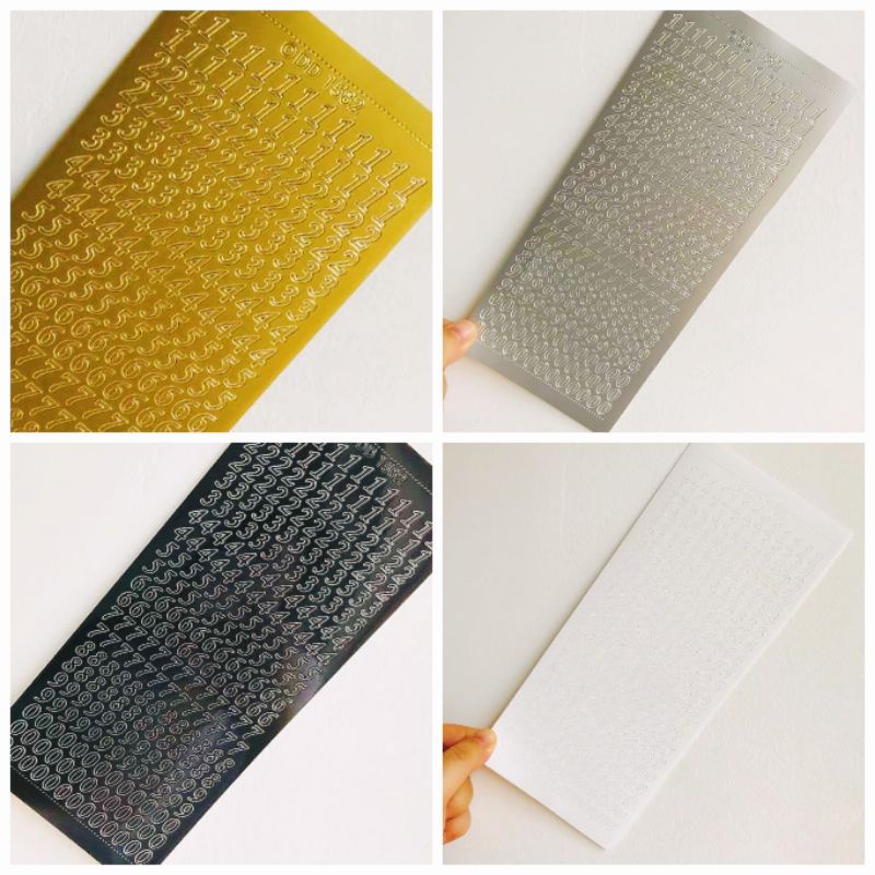 Jual Alphabet Foil Sticker alfabet/huruf/angka/ Gold Silver Stiker ...