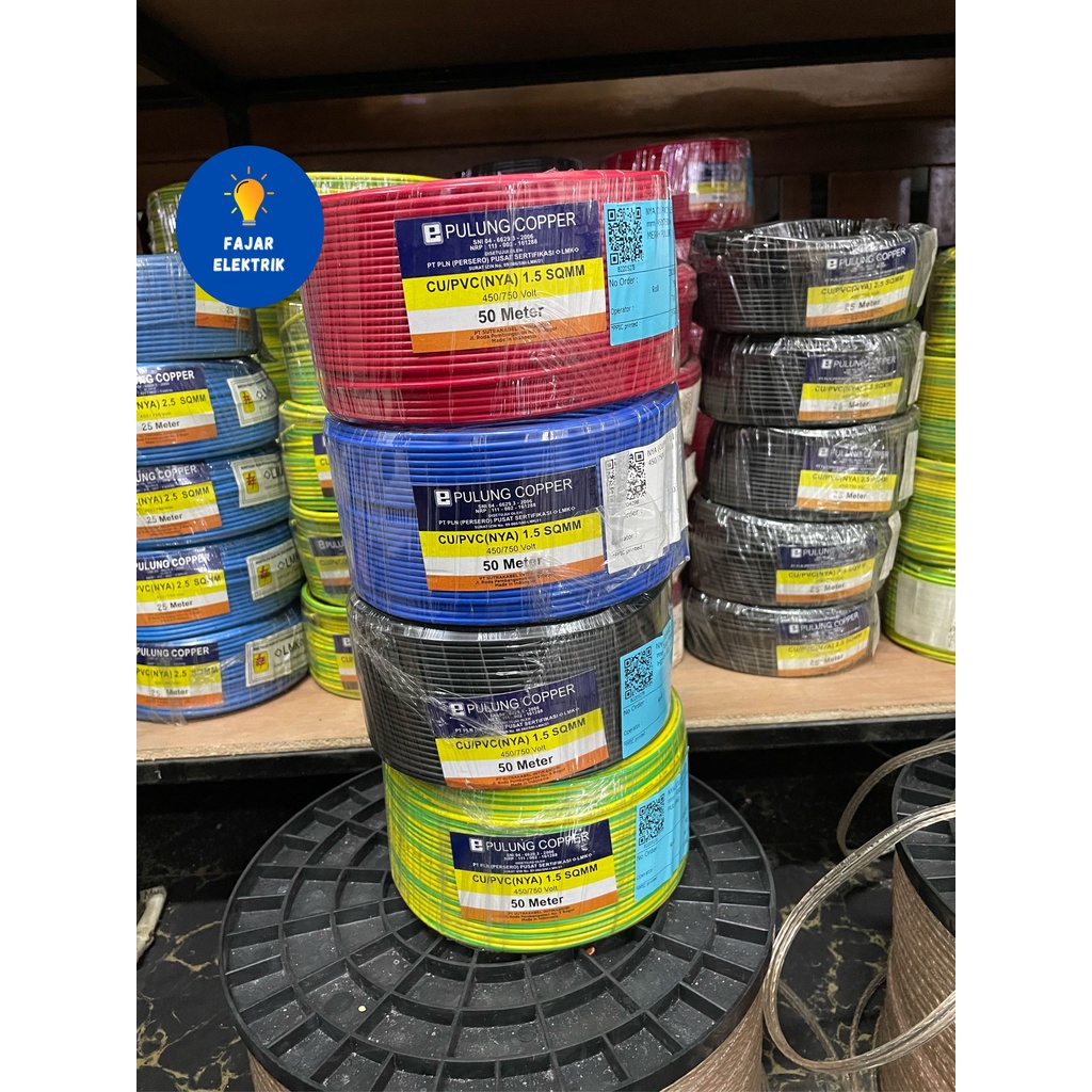 Jual KABEL LISTRIK PULUNG NYA 1X1,5 MM / 1,5 MM 1ROLL ( 50 METER ...