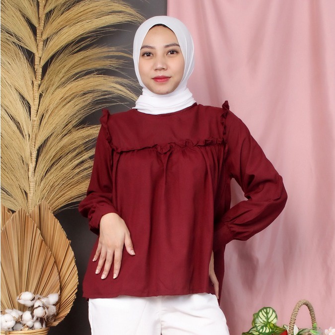 Jual jakarta- baju atasan wanita model terbaru blouse lengan panjang ...
