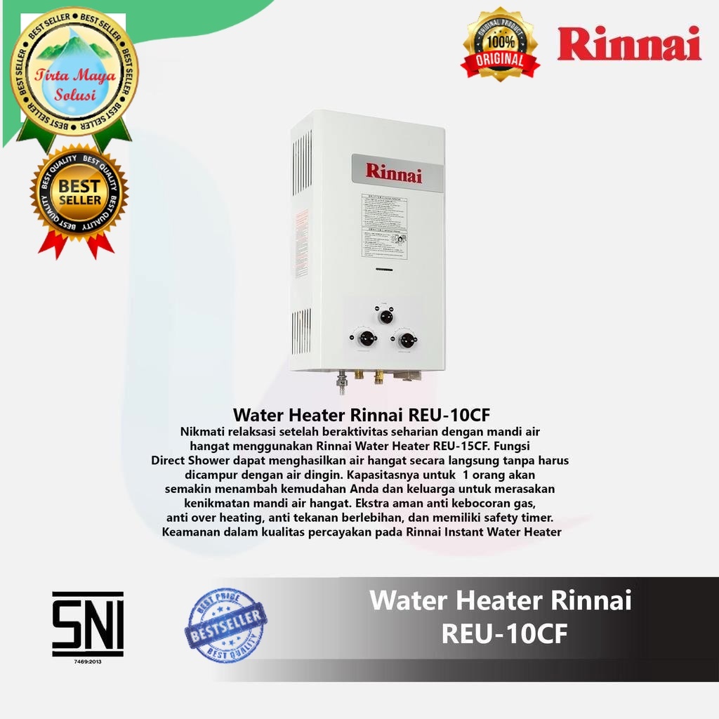 Jual Rinnai Water Heater REU-10CF / REU 10CF Garansi Resmi Original ...