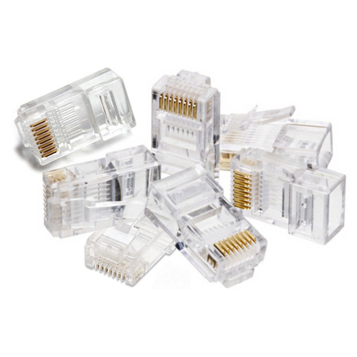 Jual Connector LAN RJ45 isi 100Pcs ( Konektor Jack RJ-45 Biasa per 100 Pcs ) | Shopee Indonesia