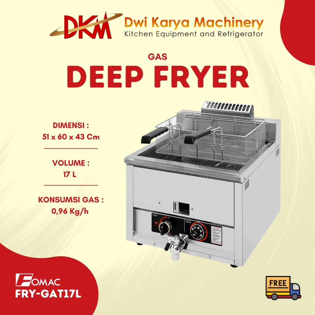 Jual Gas Deep Fryer Fomac FRY-GAT17L / Penggorengan Gas | Shopee Indonesia