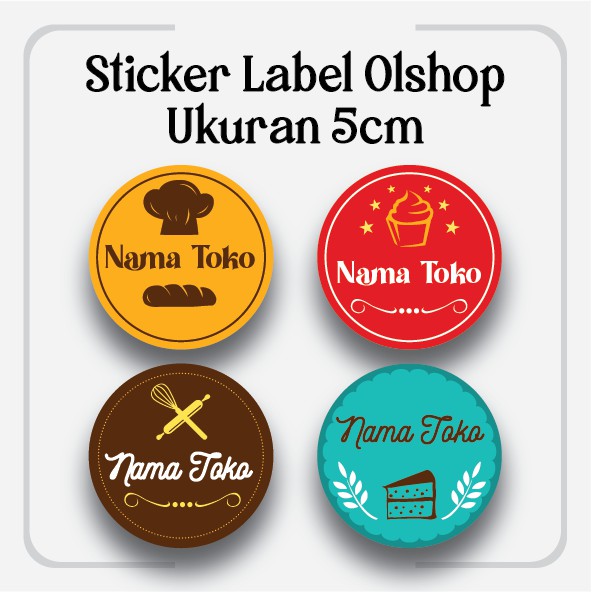 Jual [50 pcs] Sticker Online Shop Bisa Custom - Sticker Label Bulat ...