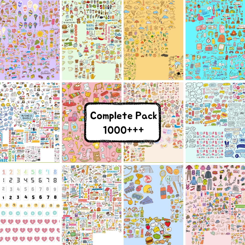 Jual Sticker Digital Pre-crop Mix idea Colorful --- Hazel Digital ...