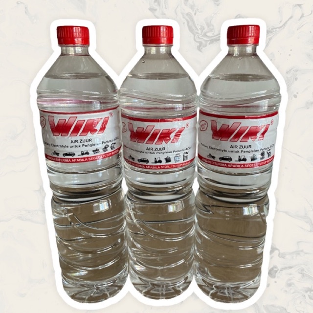 Jual Air Zuur Merah Aki Mobil 1,5 Liter Merk Wiki Pengisian Aki Pertama ...