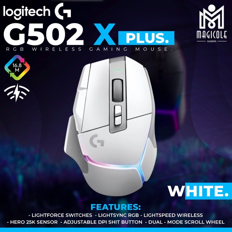 Jual Logitech G502 X / G502X Plus Wireless RGB HERO 25K DPI Gaming Mouse White | Shopee Indonesia