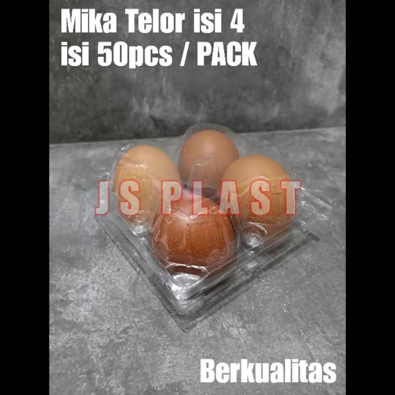 Jual (ISI 50PCS) mika Tray Telur isi 4 Slot / Packingan Telur / Mika ...