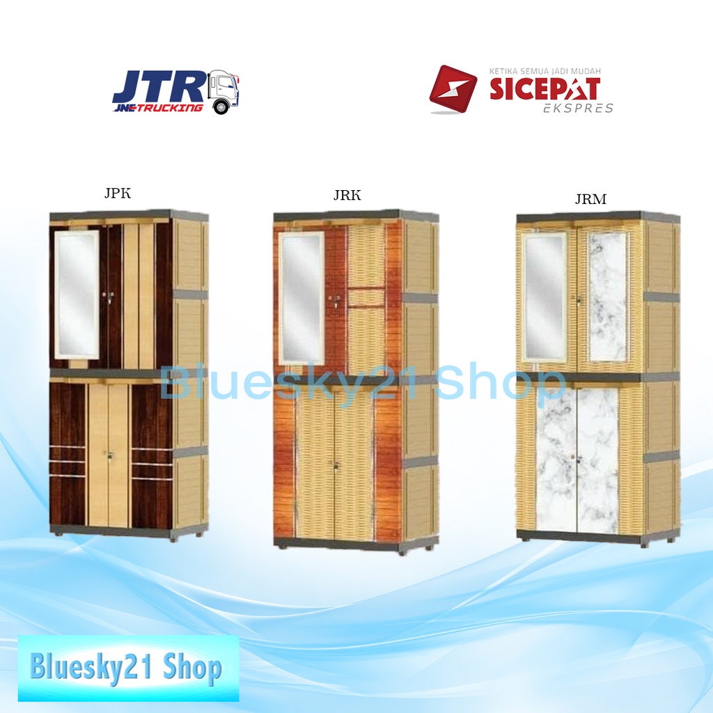 Jual LEMARI PAKAIAN PLASTIK LEMARI KACA 2 PINTU NAIBA 9224 / LEMARI ...