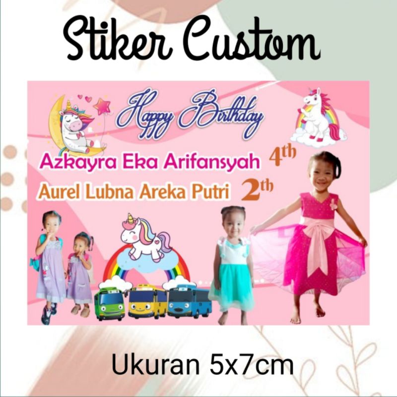Jual Stiker custom (ultah, catering, label produk, dll) uk.5x7cm ...